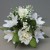 Centerpiece for wedding table with artificial ivory roses & lilies ...
