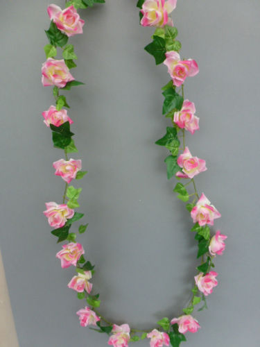 Garland artificial mini with pink roses | Artificial Flower Studio